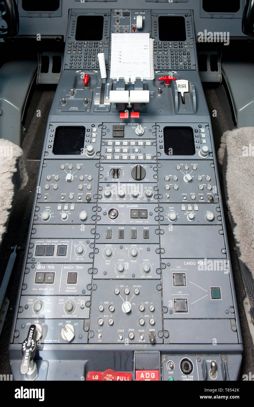 Flight Controls in an Airplane Stock Photo - Alamy
