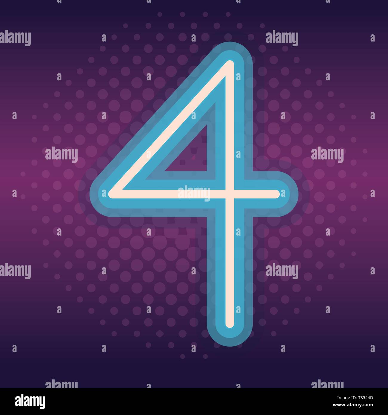 four font number neon Stock Vector Image & Art - Alamy