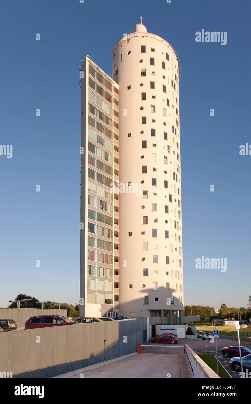 High rise building tower exterior outside parking lot hi-res stock ...
