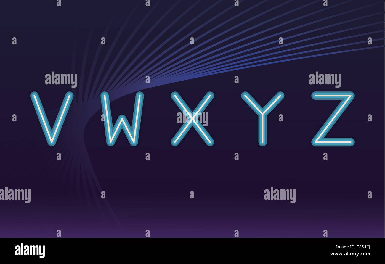 letters font neon Stock Vector Image & Art - Alamy