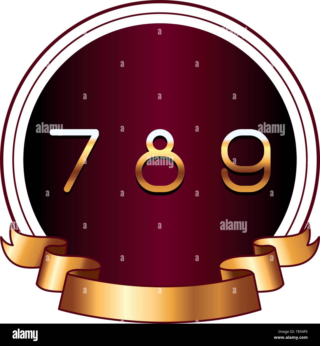 Seven eight and nine numbers on round label Stock Vector Image & Art ...