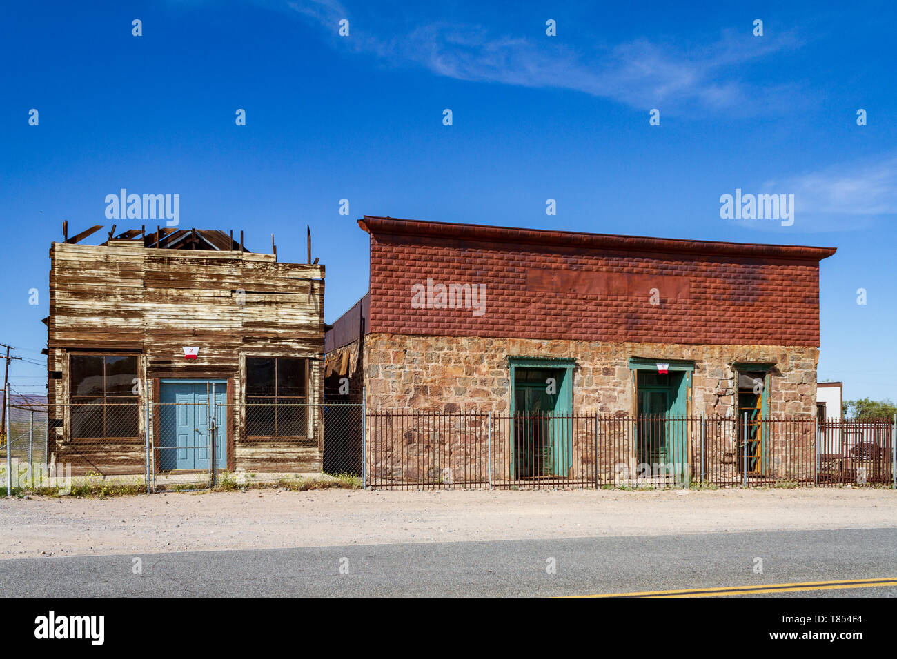 Barstow, CA / USA – April 14, 2019: Built in 1883, the Stone Hotel was ...