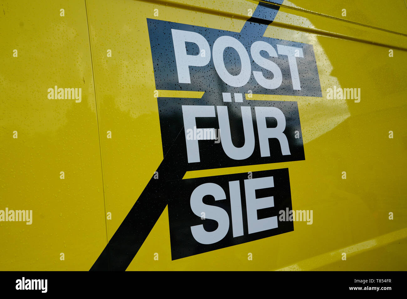 Closeup of German Deutsche Post Logo on Mail Delivery Truck Stock Photo ...