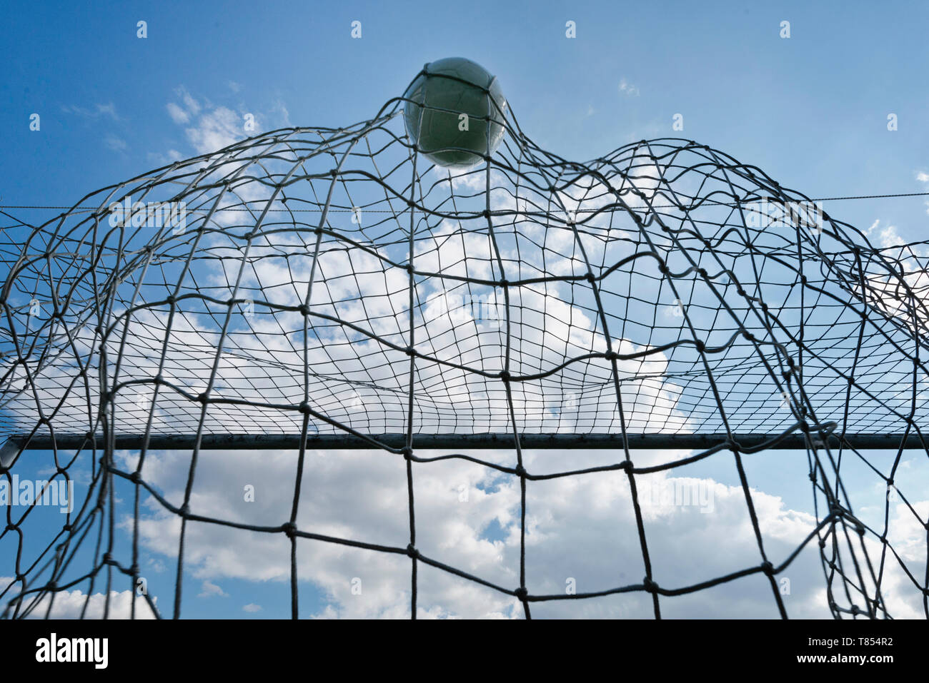 Football goal post and ball kick hi-res stock photography and images ...