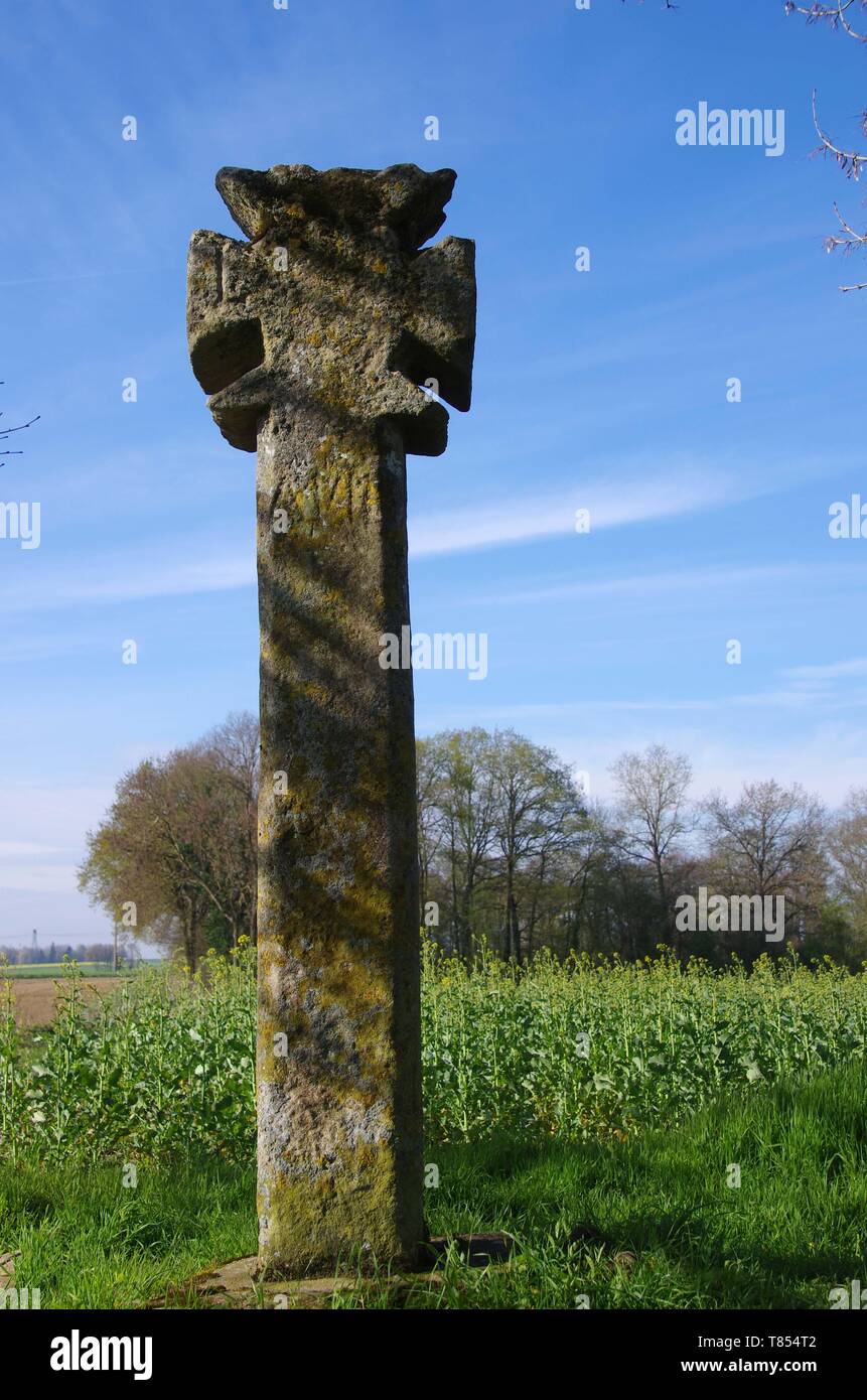 Cross pattee in a field near Paris in France, Europe Stock Photo - Alamy