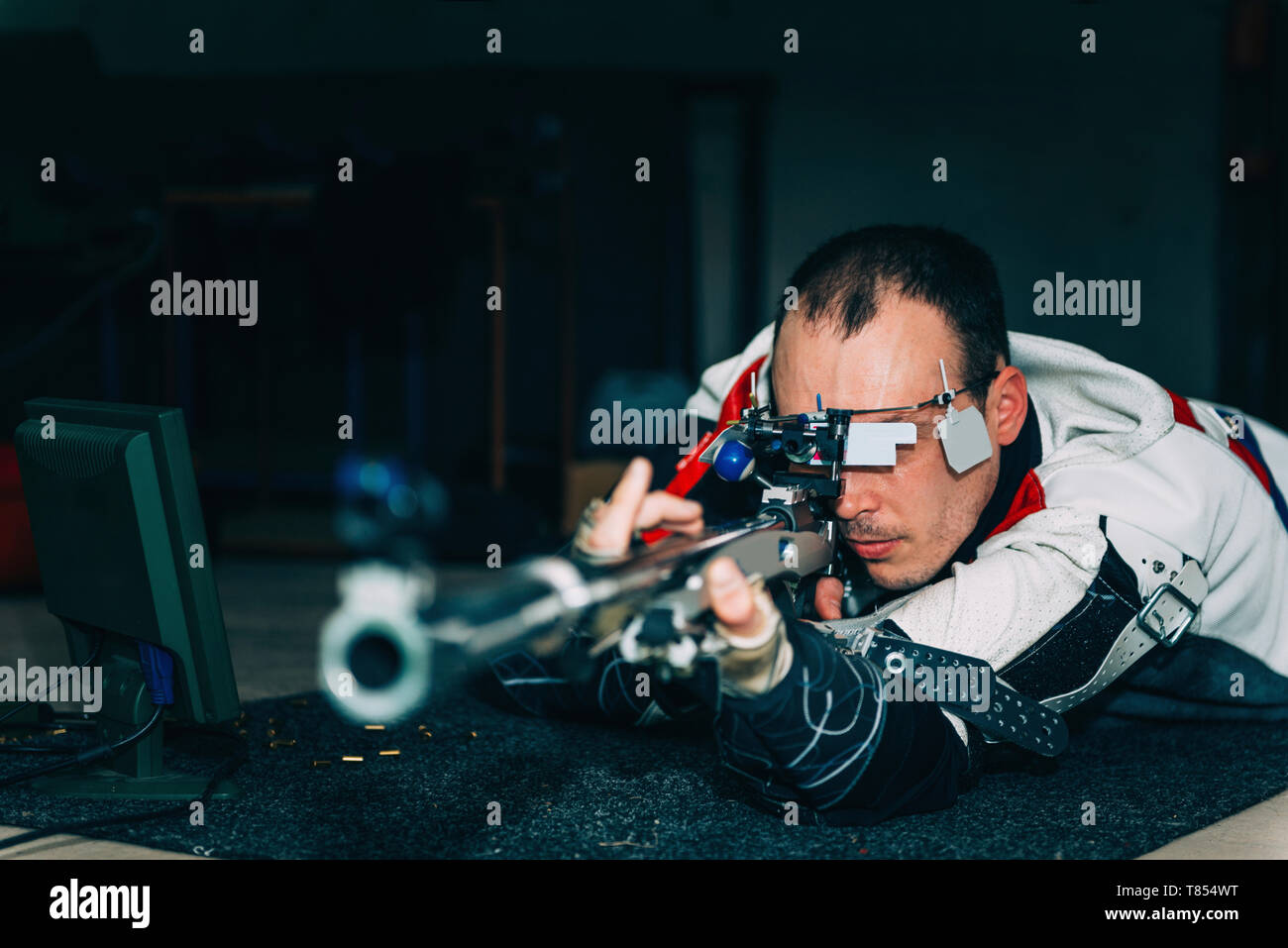 Sports rifle practice Stock Photo - Alamy