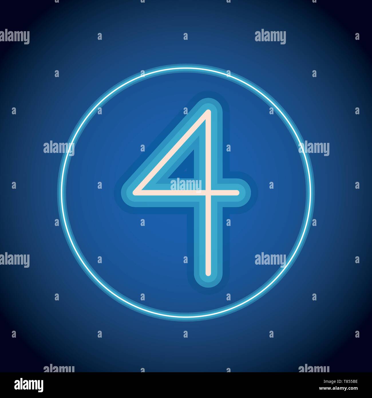 four font number neon Stock Vector Image & Art - Alamy