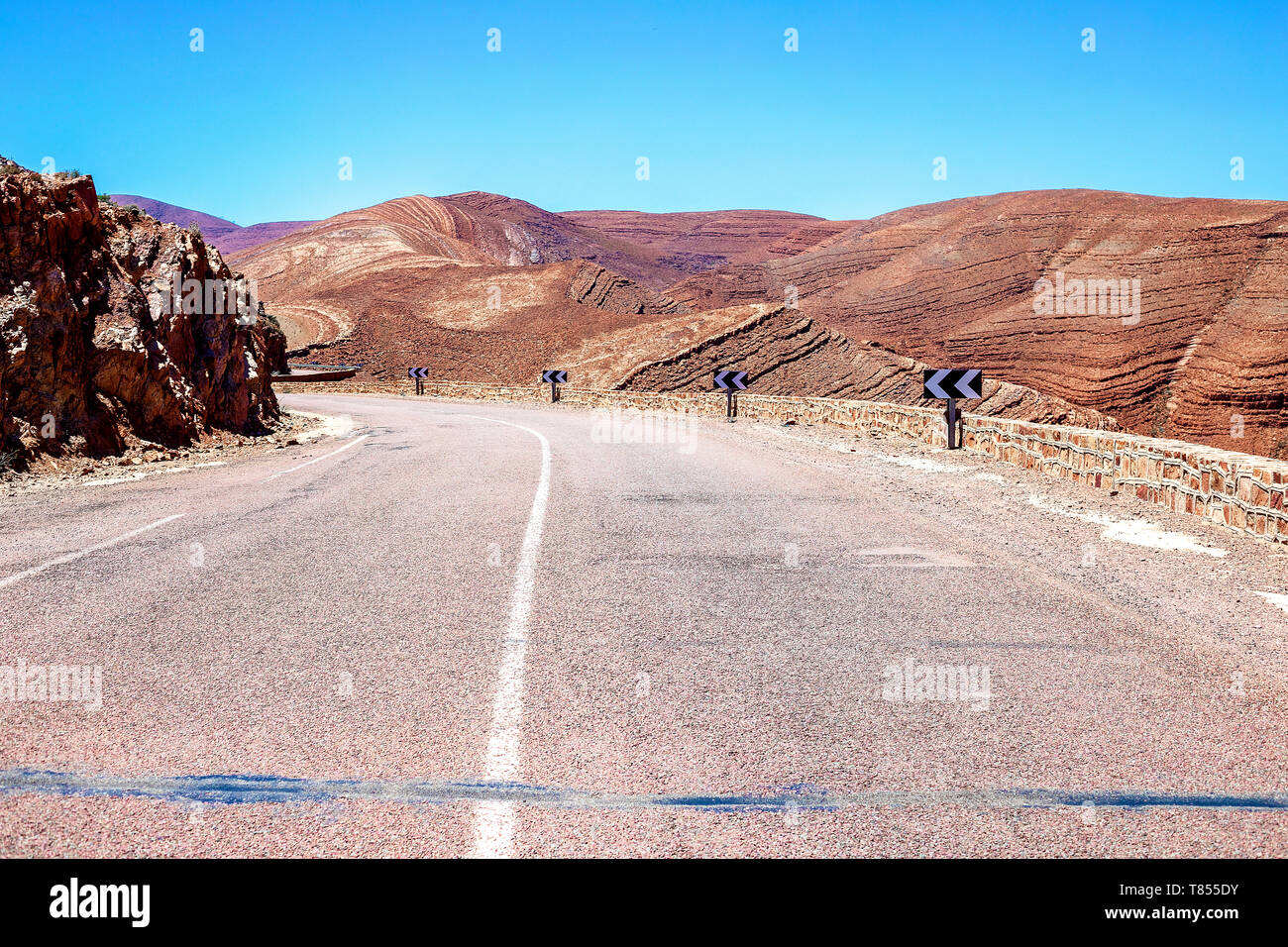 Road in Atlas Mountains in Morocco. Journey through Morocco. road ...