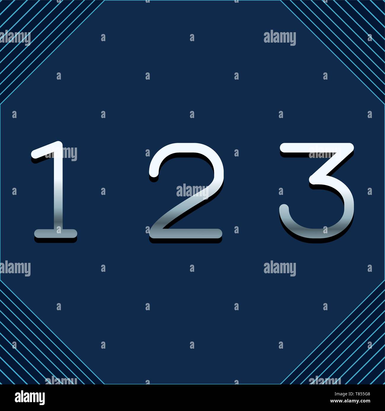 one two three Stock Vector Image & Art - Alamy