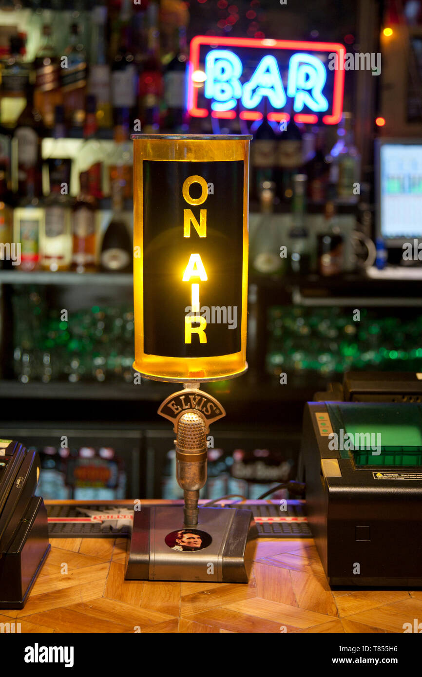 Radio Style Lamp in a Bar Stock Photo - Alamy