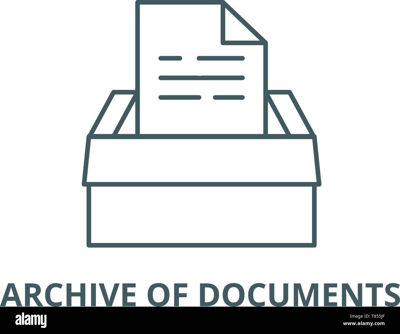 Archive of documents vector line icon, linear concept, outline sign ...