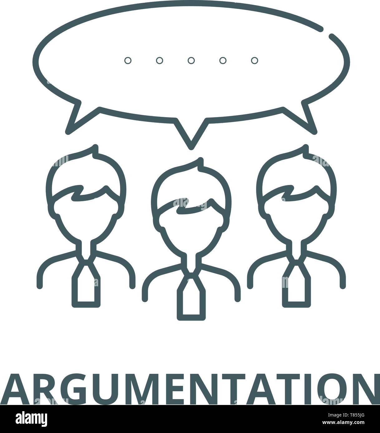 Argumentation vector line icon, linear concept, outline sign, symbol ...