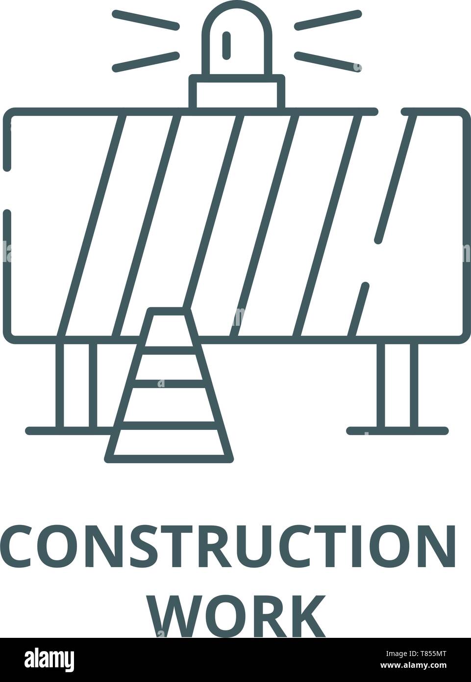 Attention construction work vector line icon, linear concept, outline ...