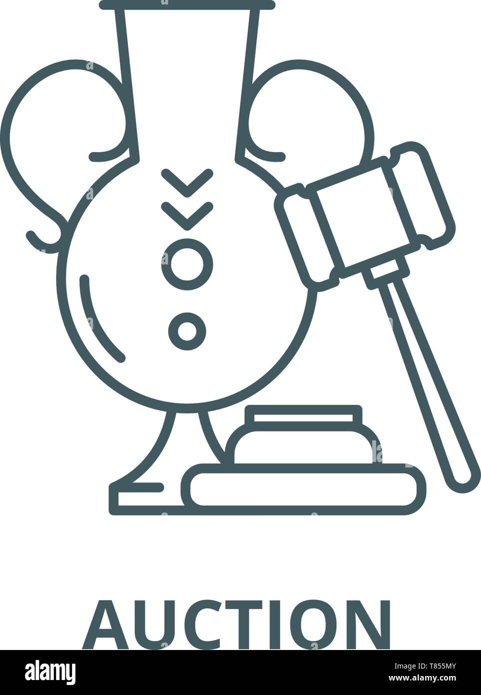 Auction vector line icon, linear concept, outline sign, symbol Stock ...