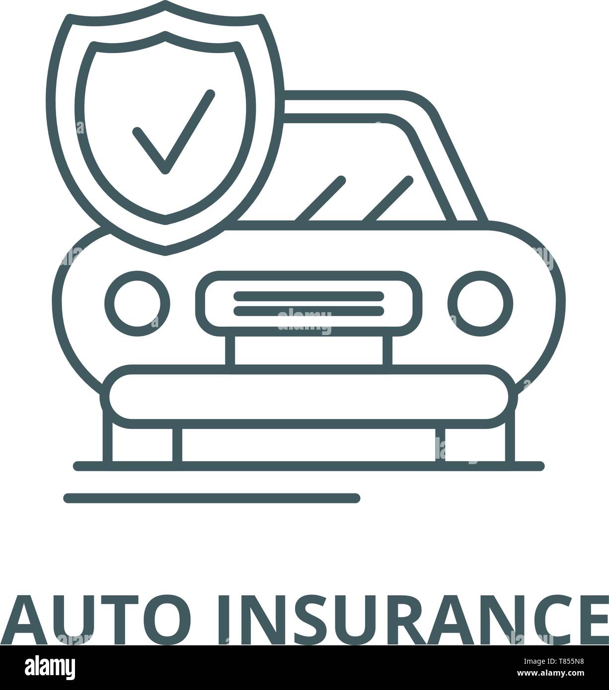 Auto insurance vector line icon, linear concept, outline sign, symbol ...