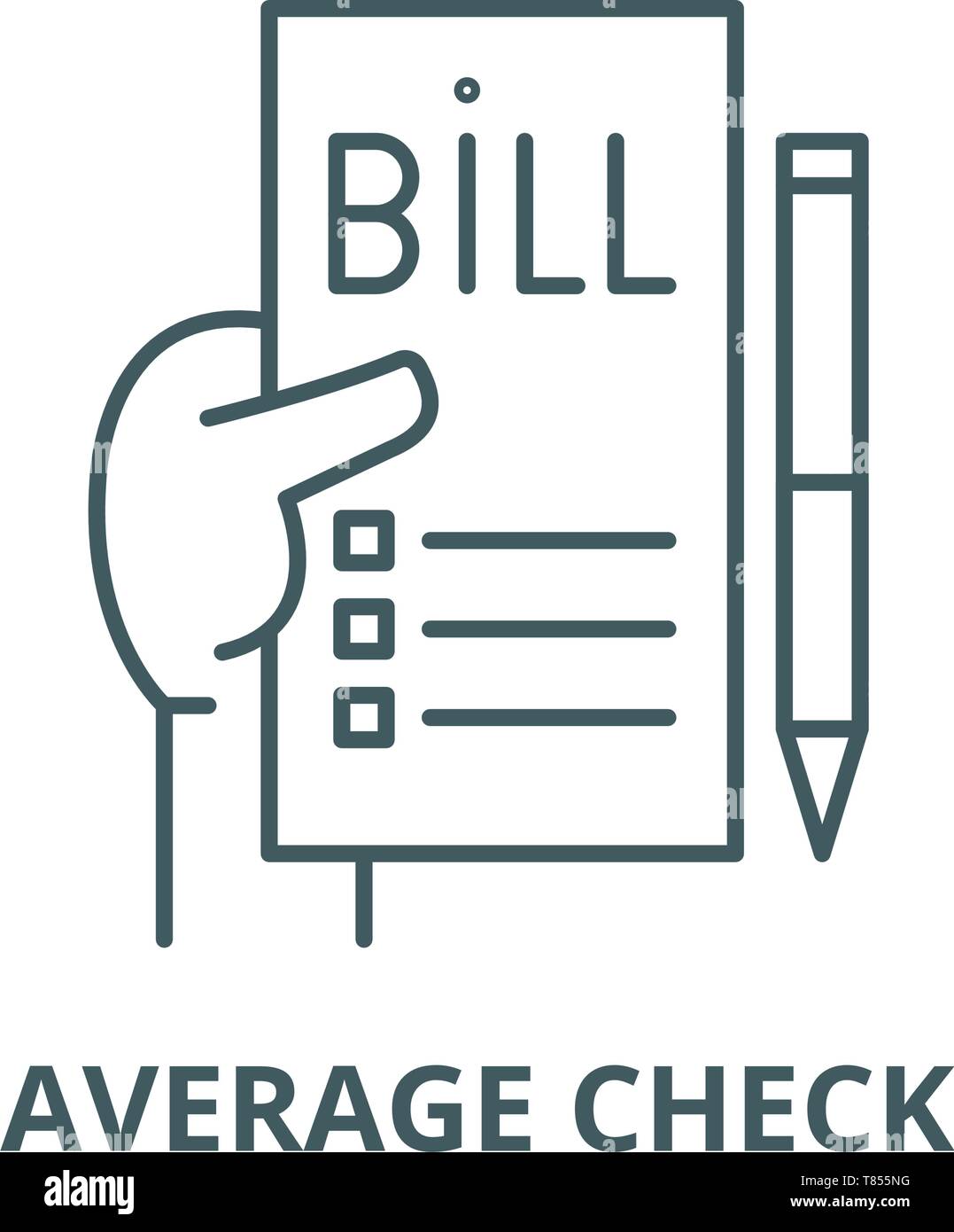 Average check vector line icon, linear concept, outline sign, symbol ...