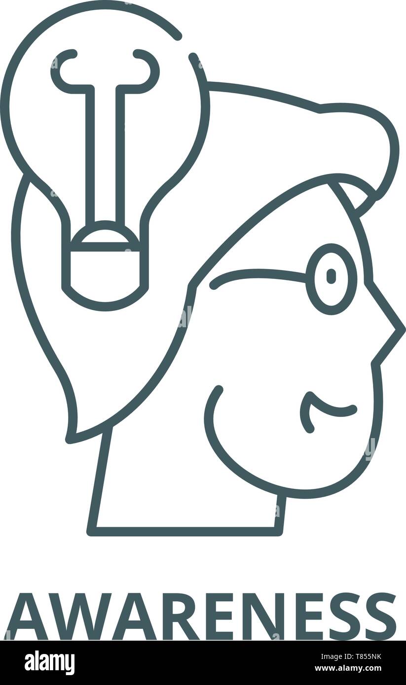 Awareness vector line icon, linear concept, outline sign, symbol Stock ...