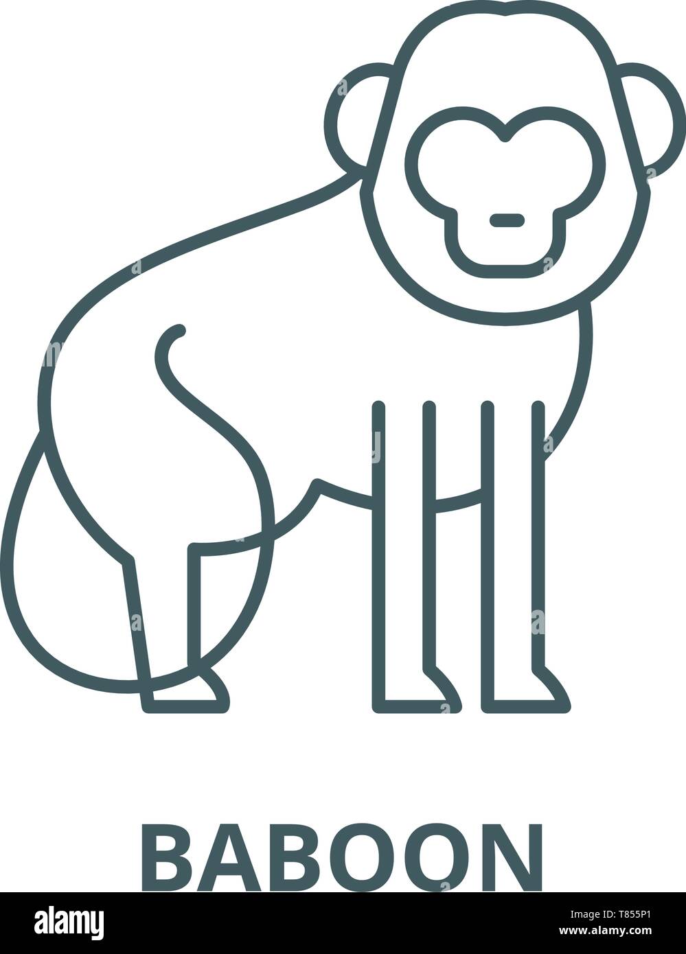 Baboon vector line icon, linear concept, outline sign, symbol Stock ...