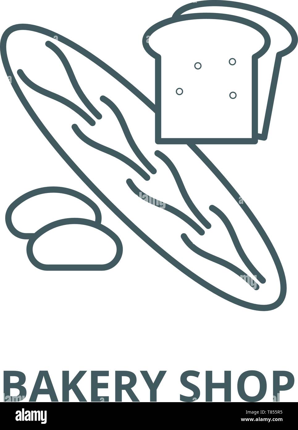 Bakery shop vector line icon, linear concept, outline sign, symbol ...