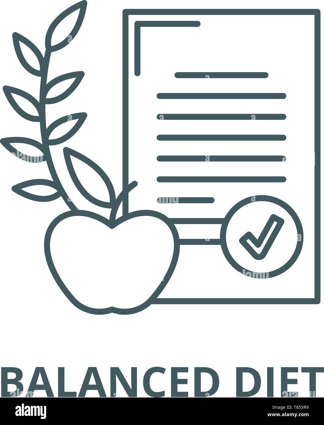 Balanced diet vector line icon, linear concept, outline sign, symbol ...