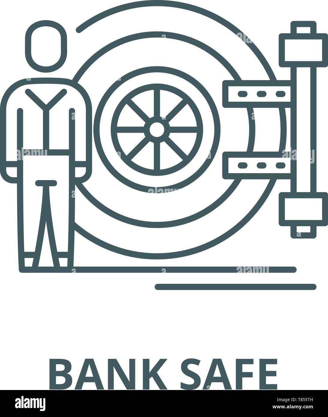 Bank safe vector line icon, linear concept, outline sign, symbol Stock ...