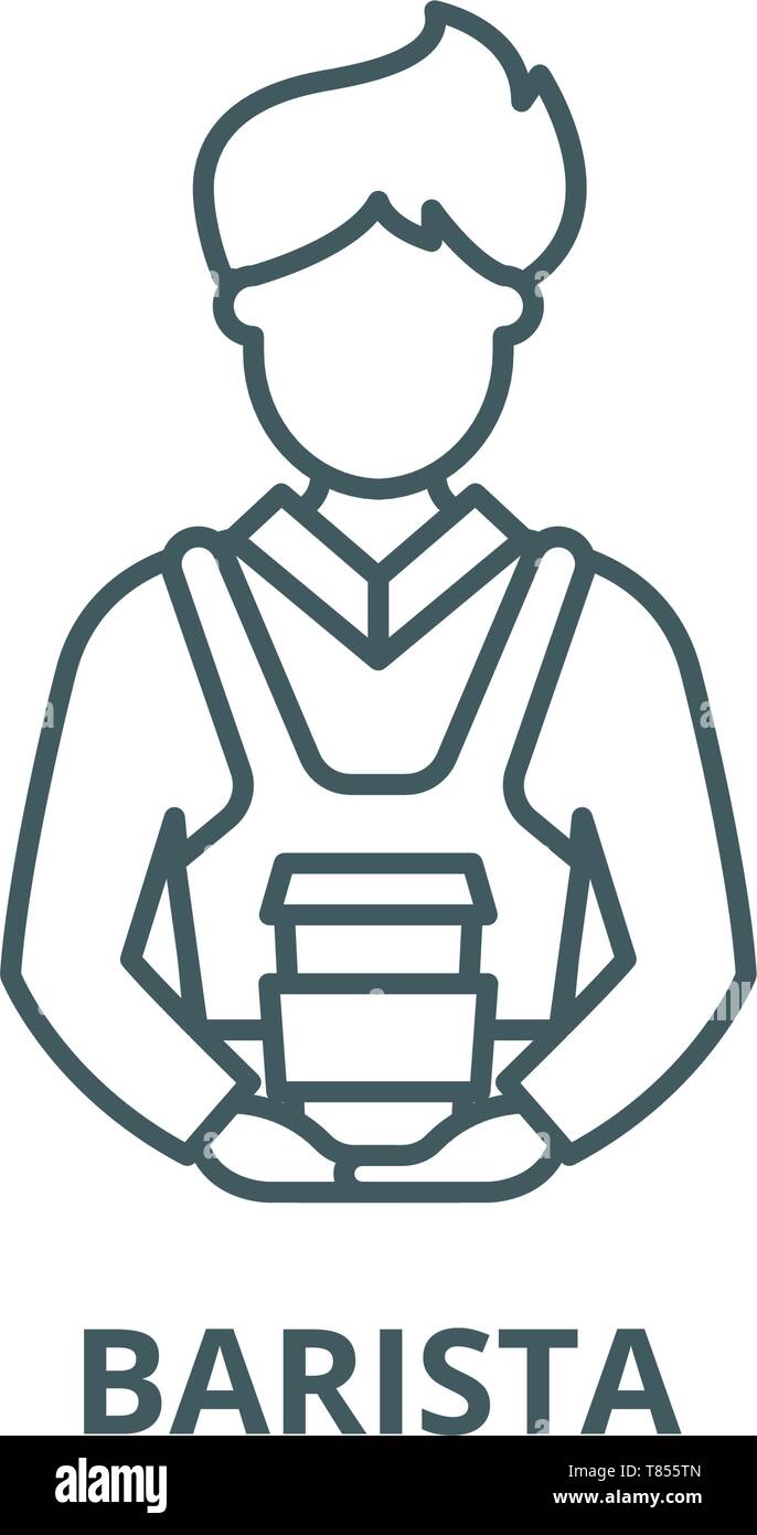 Barista vector line icon, linear concept, outline sign, symbol Stock ...