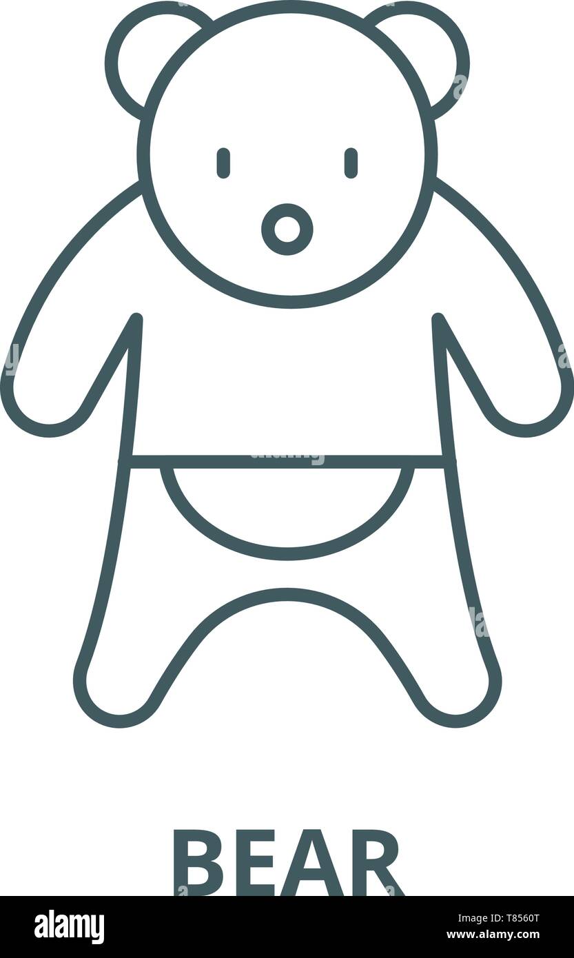 Bear vector line icon, linear concept, outline sign, symbol Stock ...