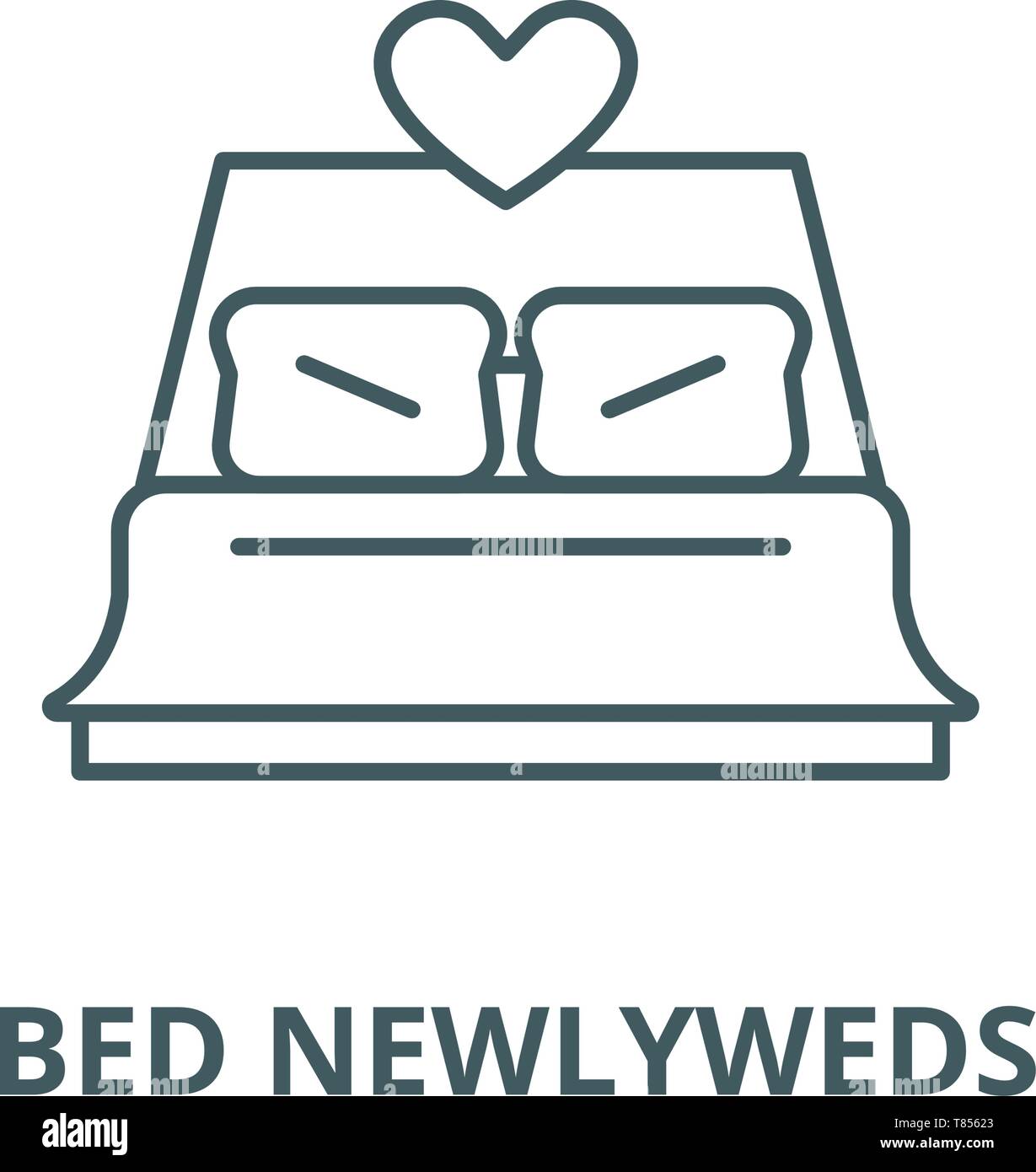 Bed newlyweds vector line icon, linear concept, outline sign, symbol ...