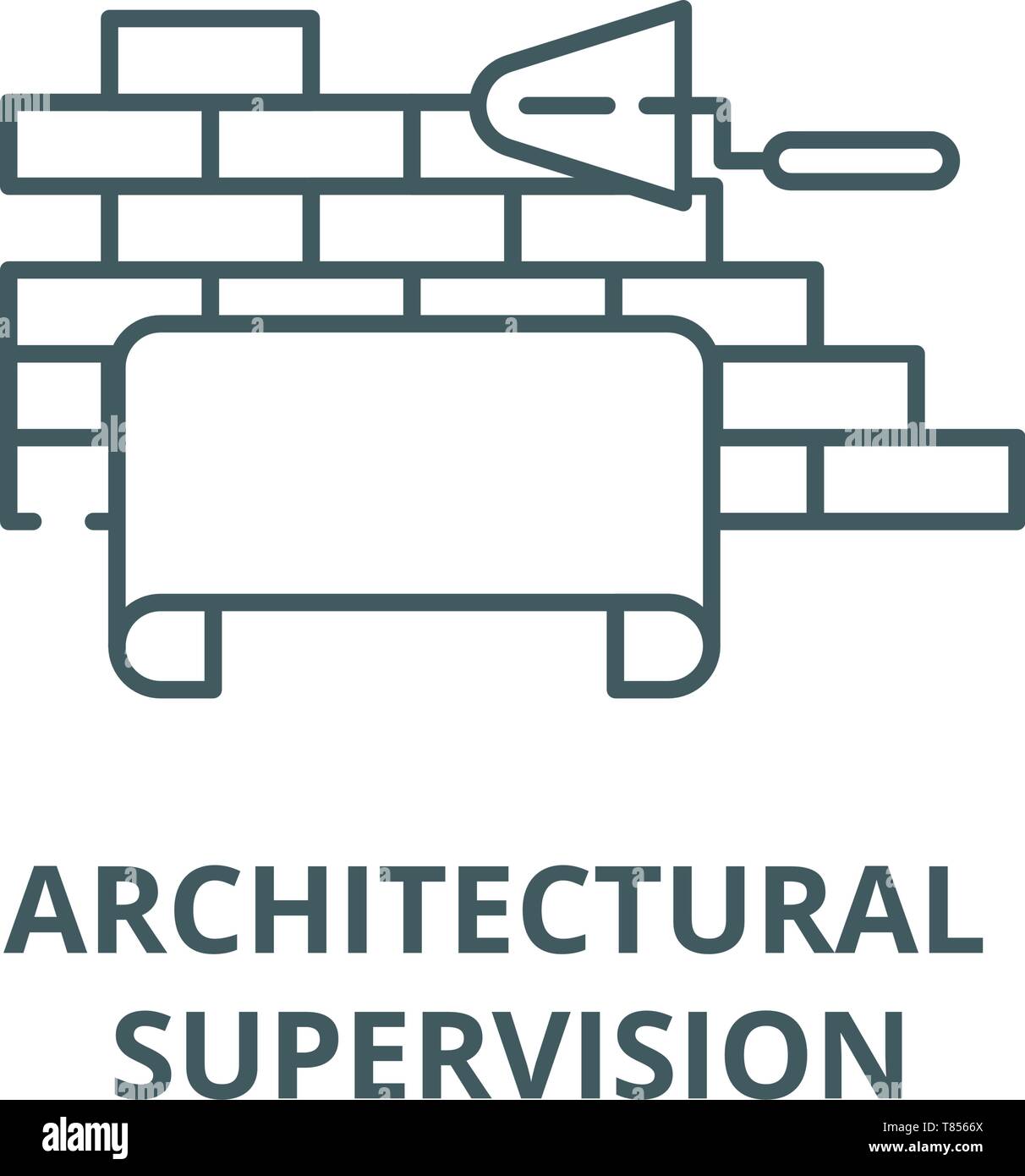 Architectural supervision vector line icon, outline concept, linear ...