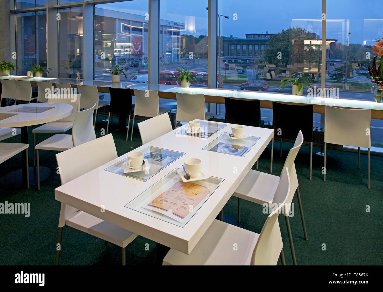 Table at an Upscale Cafe With a View Stock Photo - Alamy