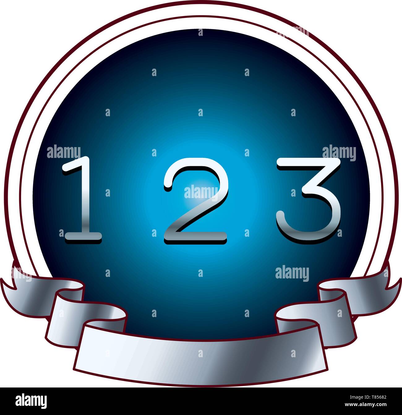 One two and three numbers on round label Stock Vector Image & Art - Alamy