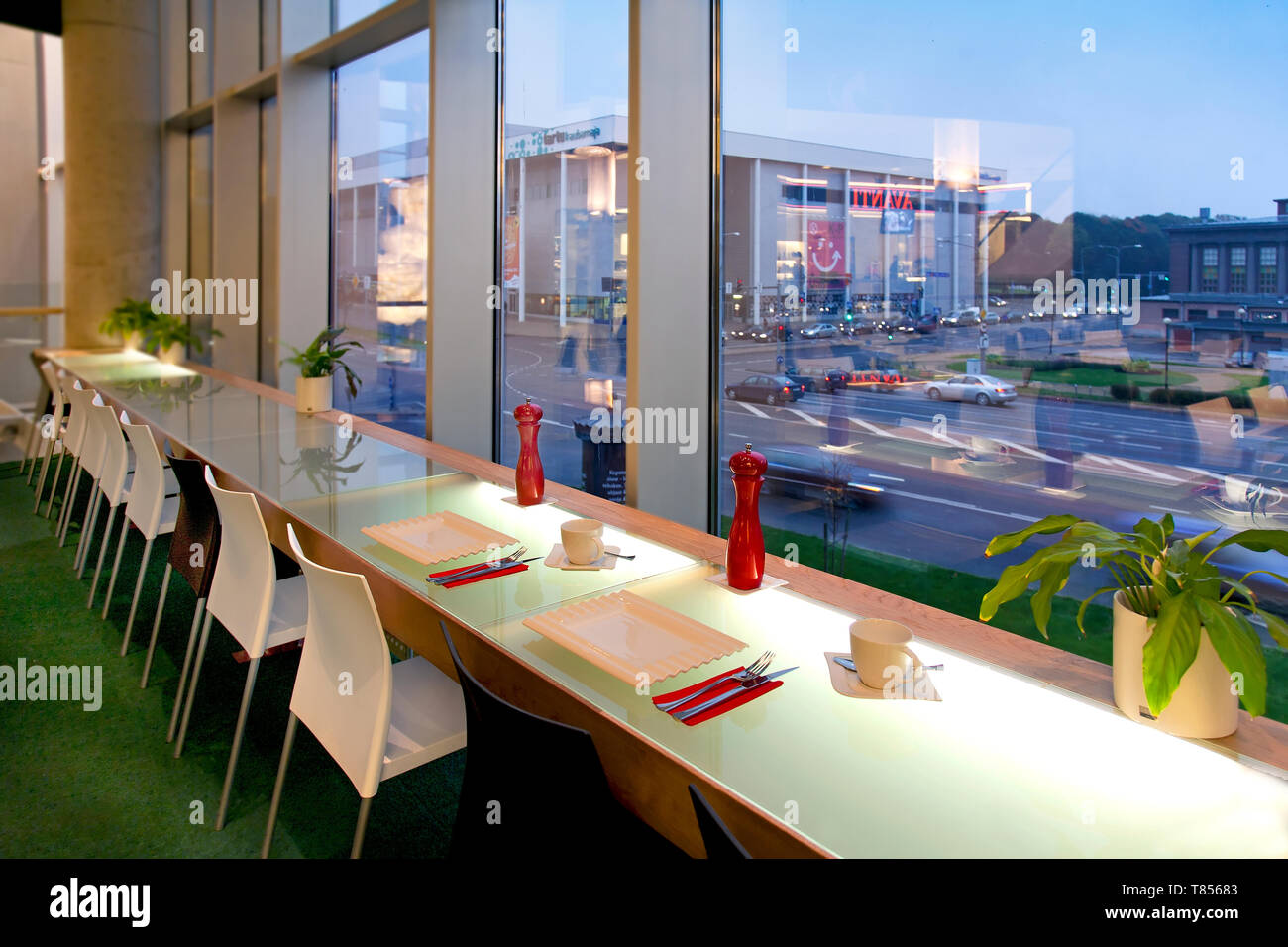 Window Seating in an Upscale Cafe Stock Photo - Alamy