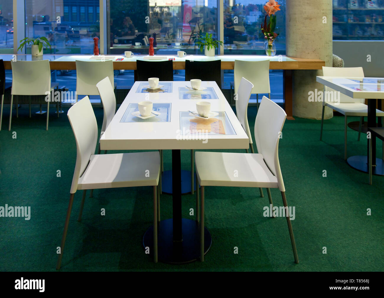 Dining Table in an Upscale Cafe Stock Photo - Alamy