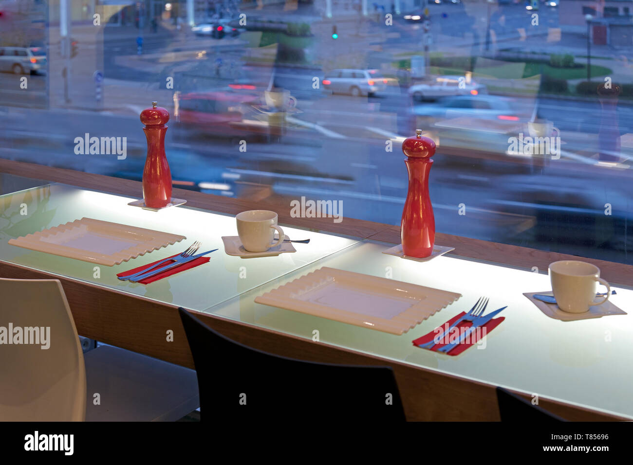 Window Seating in an Upscale Cafe Stock Photo - Alamy