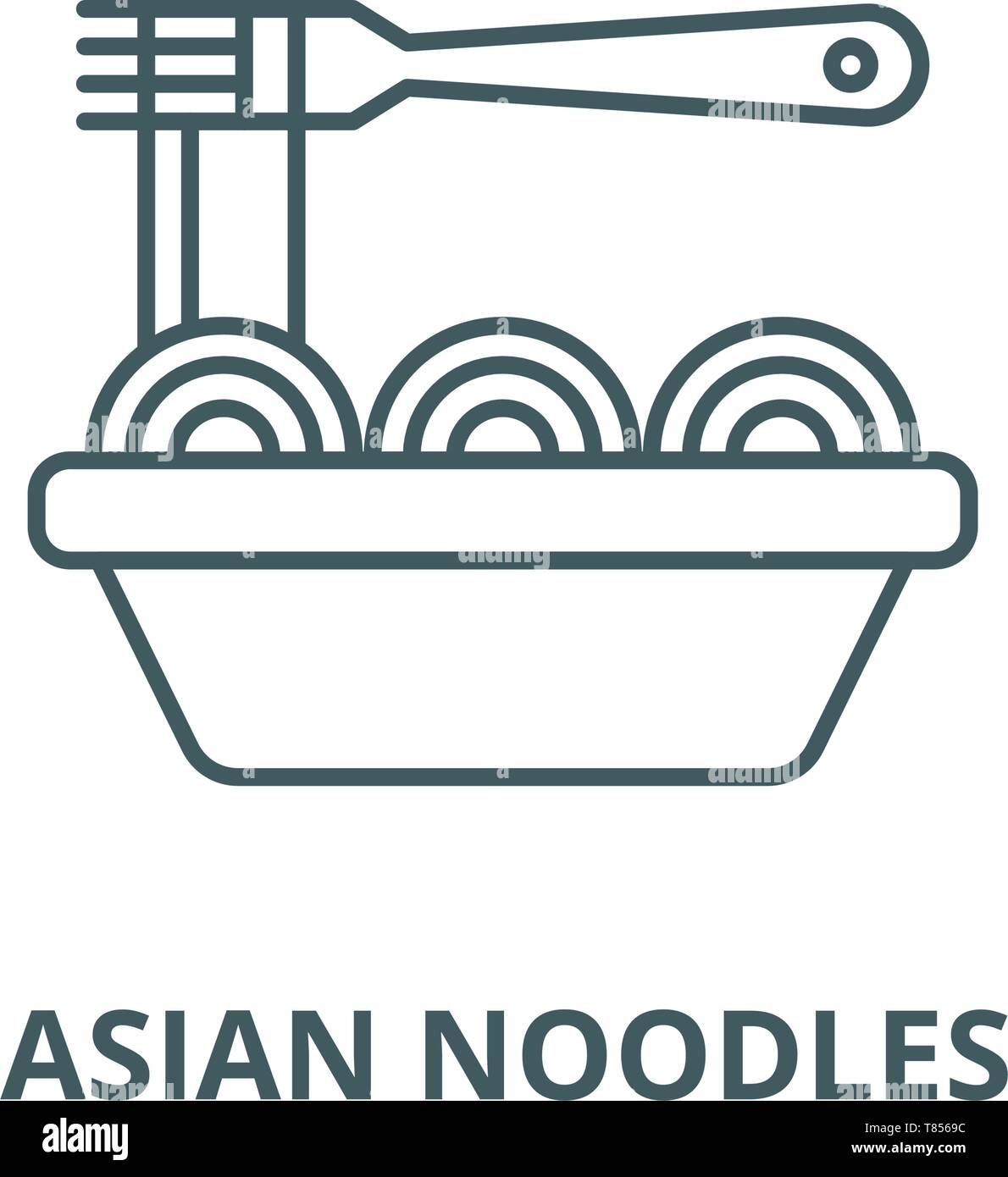 Asian noodles vector line icon, outline concept, linear sign Stock ...