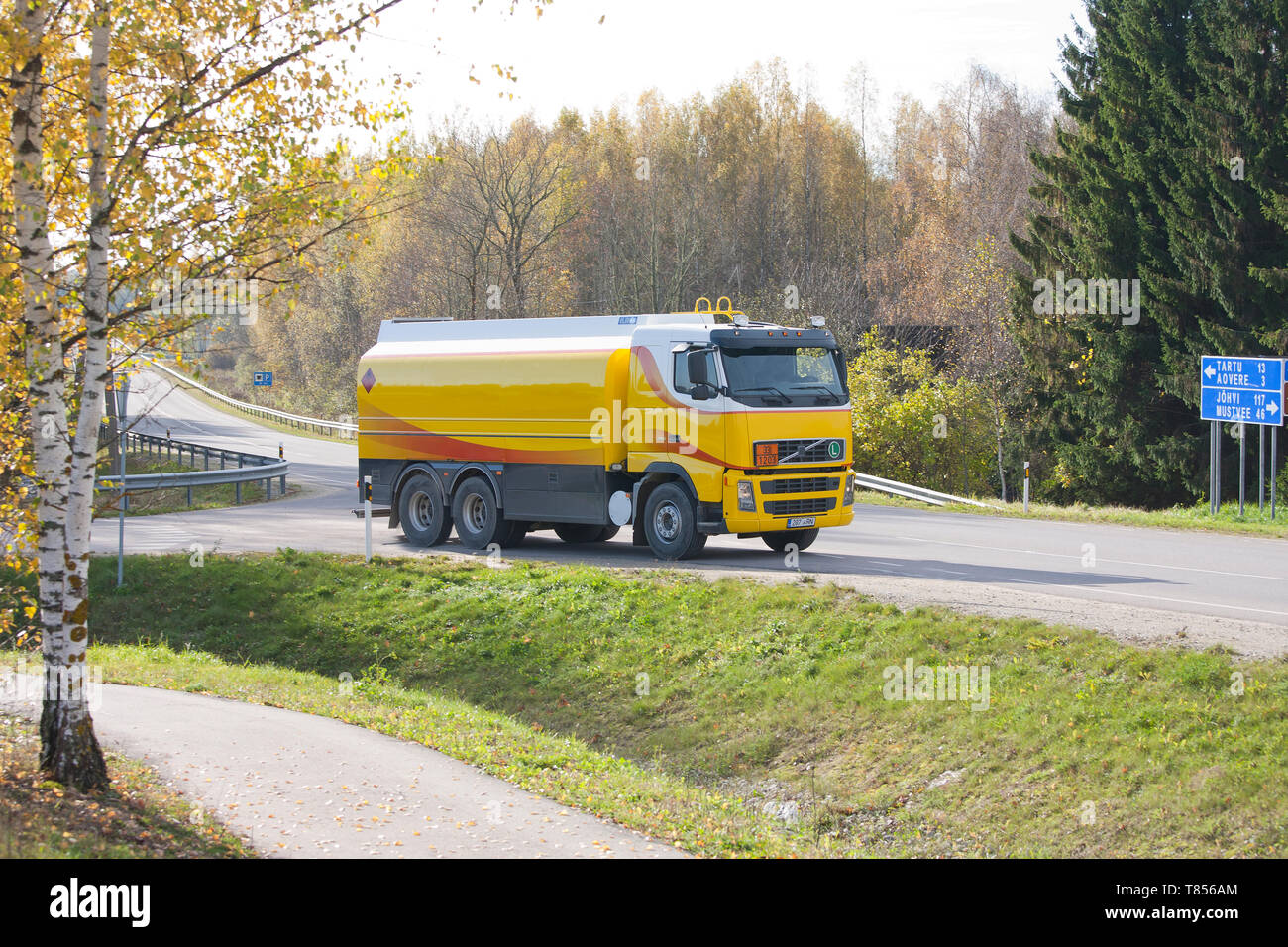 Fuel Truck Transporting Gas Stock Photo - Alamy