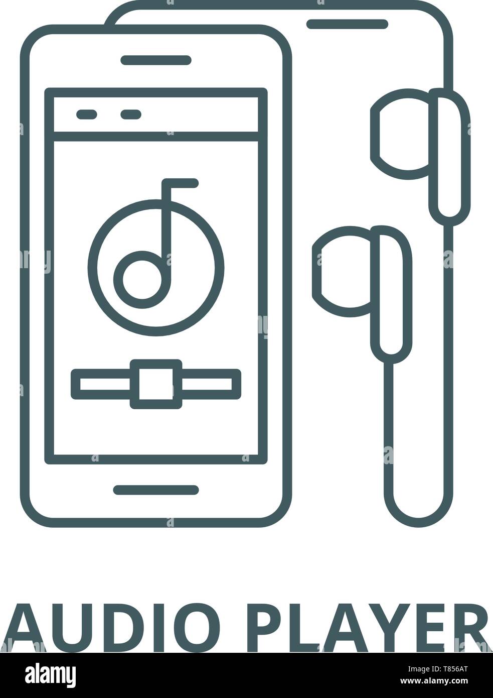 Audio player vector line icon, outline concept, linear sign Stock ...