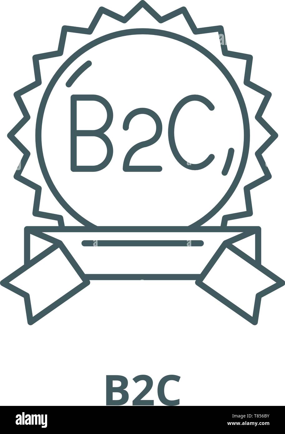 B2c vector line icon, outline concept, linear sign Stock Vector Image ...