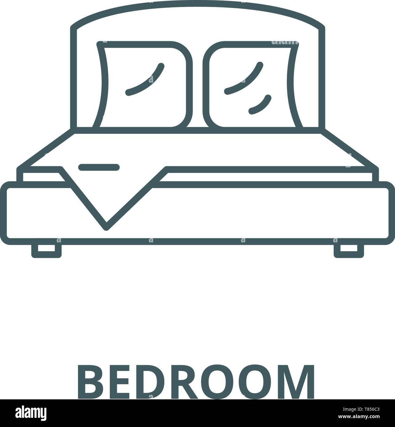 Bedroom vector line icon, linear concept, outline sign, symbol Stock ...