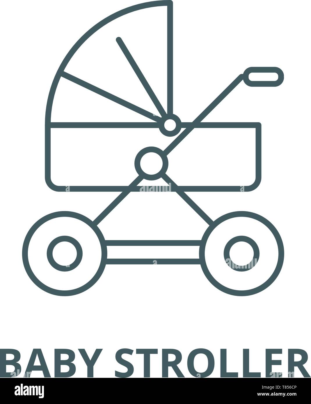 Baby stroller vector line icon, outline concept, linear sign Stock ...
