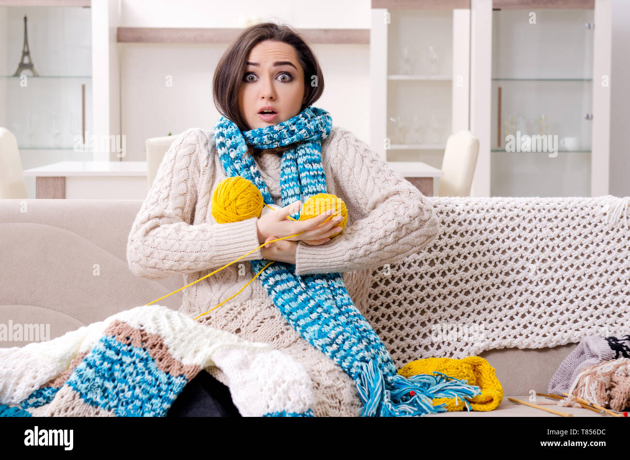 Frustrated woman and knit hi-res stock photography and images - Alamy