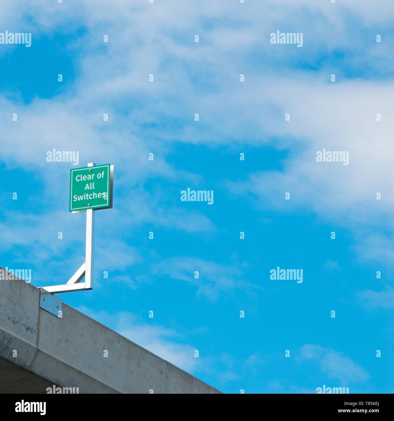 Road Sign on an Overpass Stock Photo - Alamy
