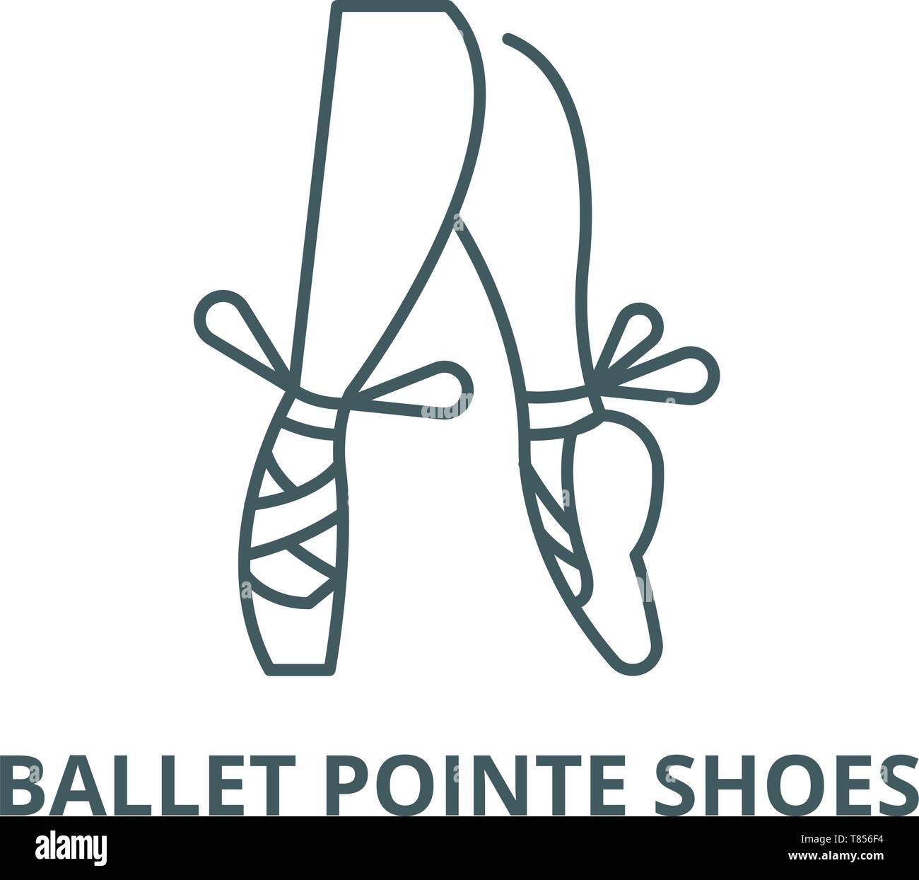 Ballet pointe shoes vector line icon, outline concept, linear sign ...