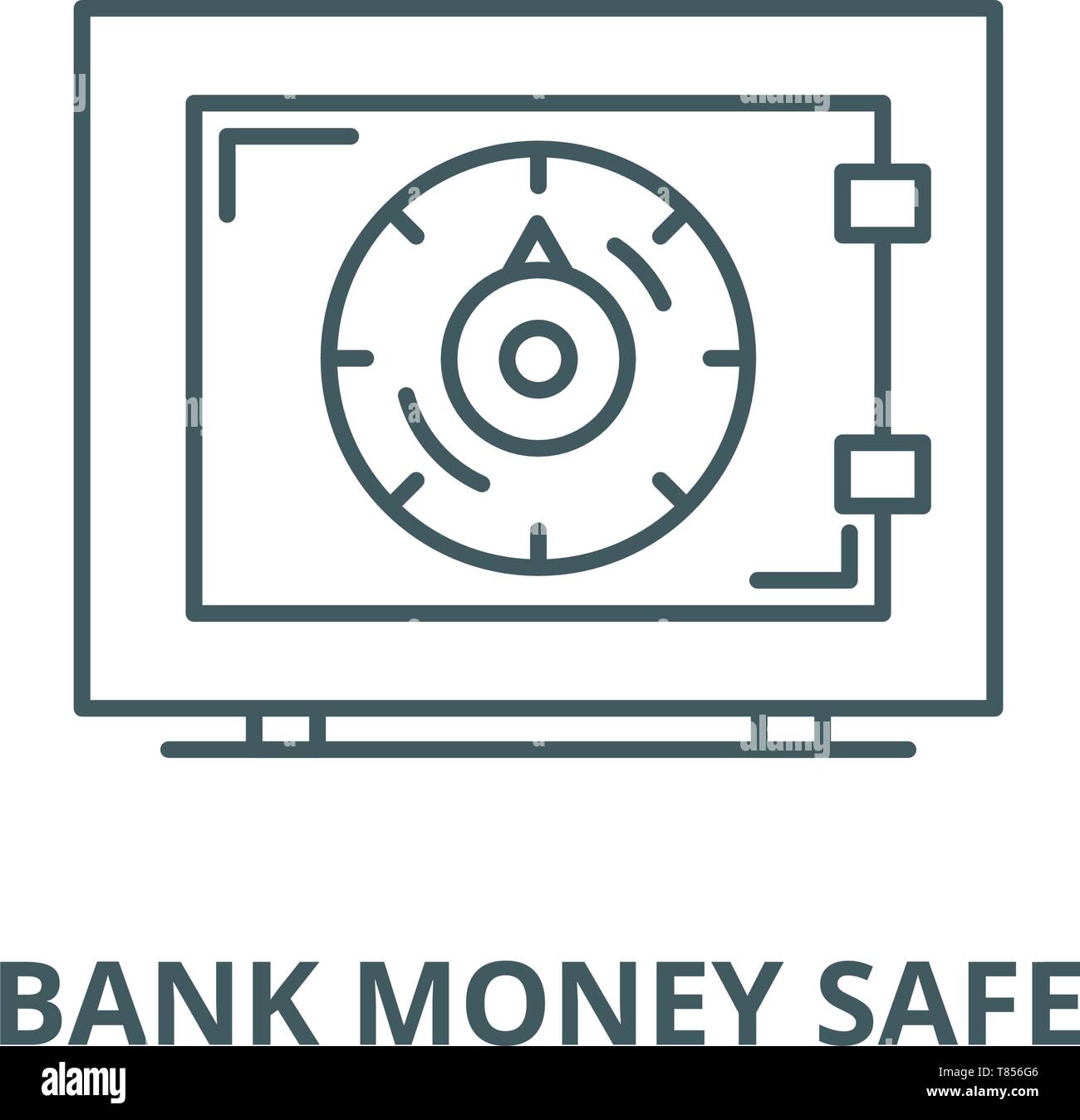 Bank money safe vector line icon, outline concept, linear sign Stock ...