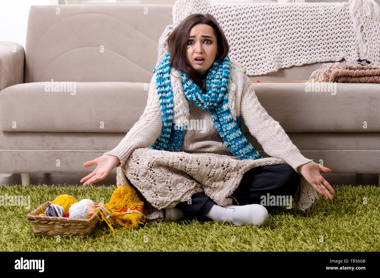 Frustrated woman and knit hi-res stock photography and images - Alamy