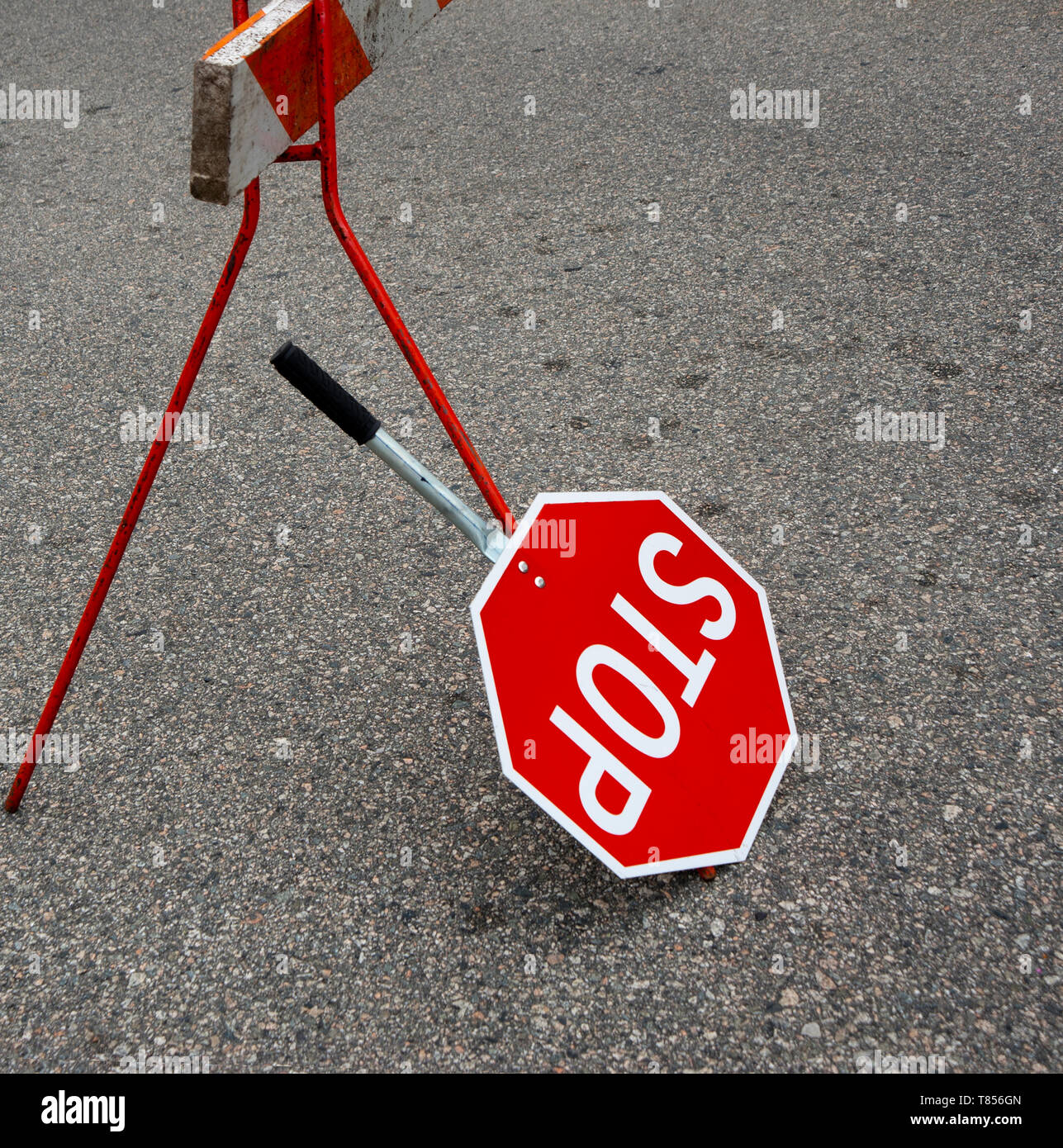 Handheld Stop Sign Stock Photo - Alamy