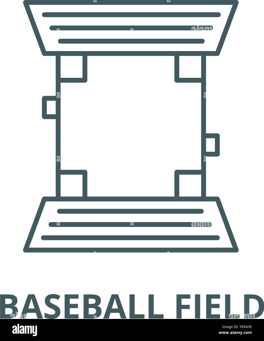 Baseball field vector line icon, outline concept, linear sign Stock ...