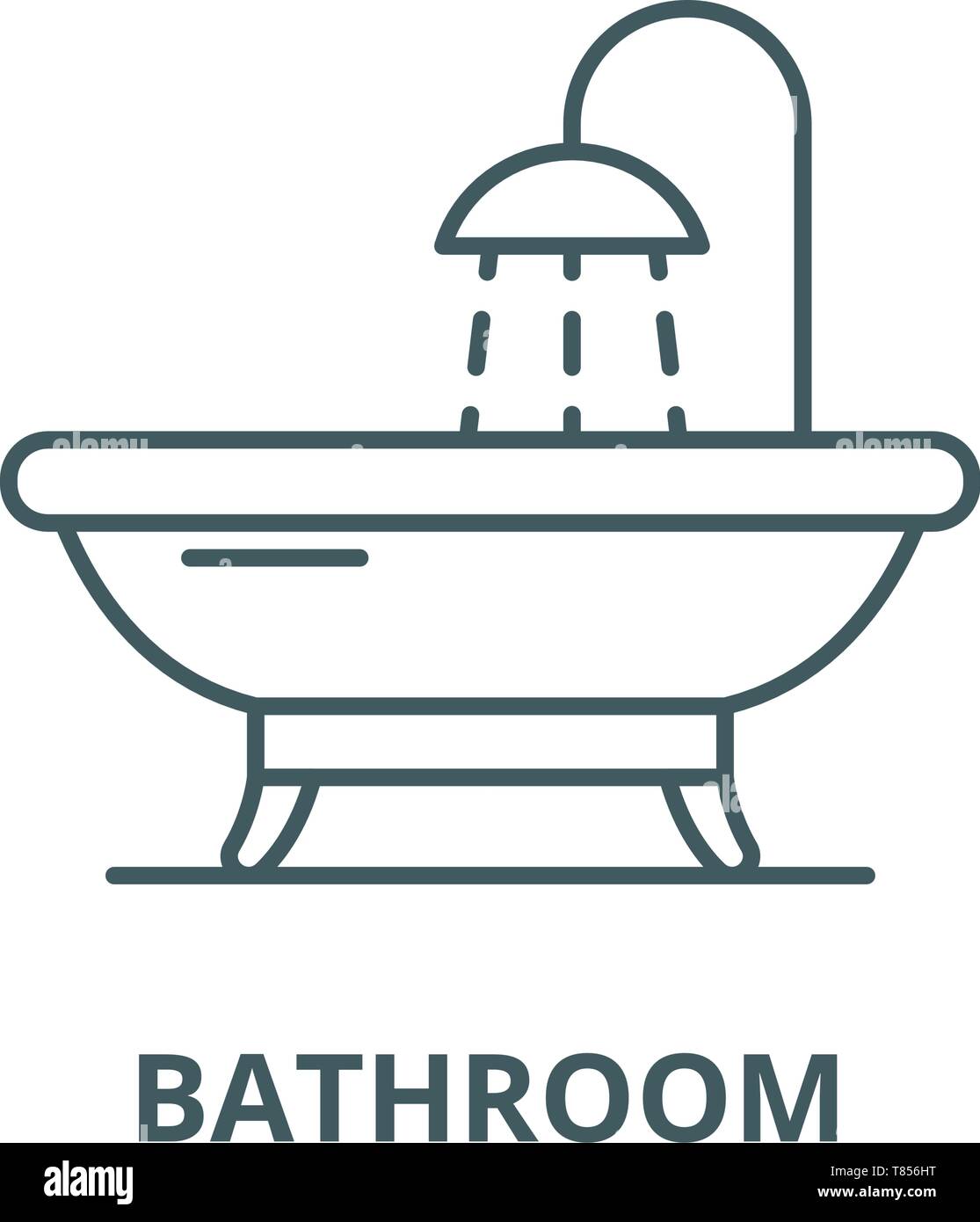 Bathroom vector line icon, outline concept, linear sign Stock Vector ...