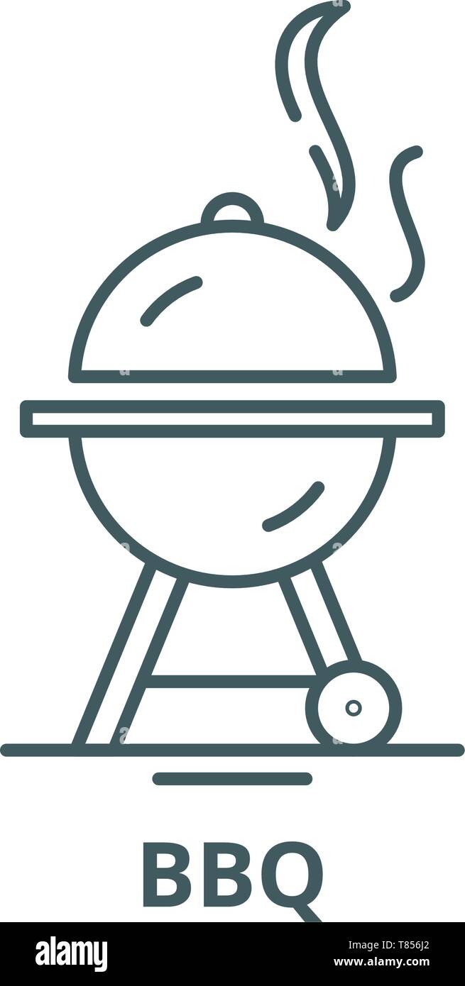 Bbq vector line icon, outline concept, linear sign Stock Vector Image ...