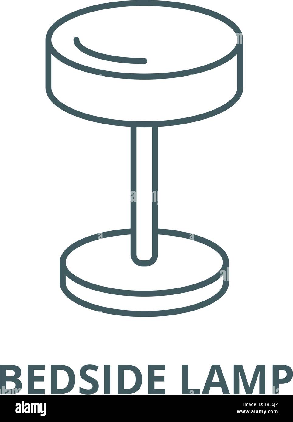 Bedside lamp vector line icon, linear concept, outline sign, symbol ...